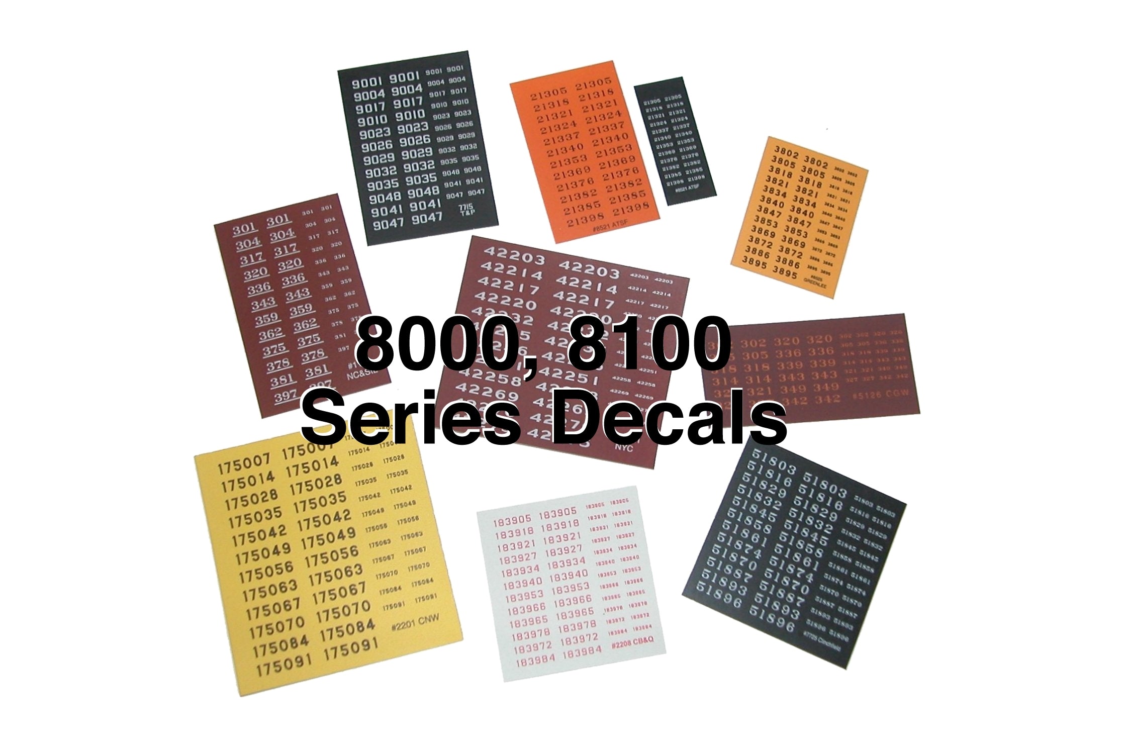 Decal Renumber Sets for Limited Run 8000 & 8100 Series – Accurail Inc
