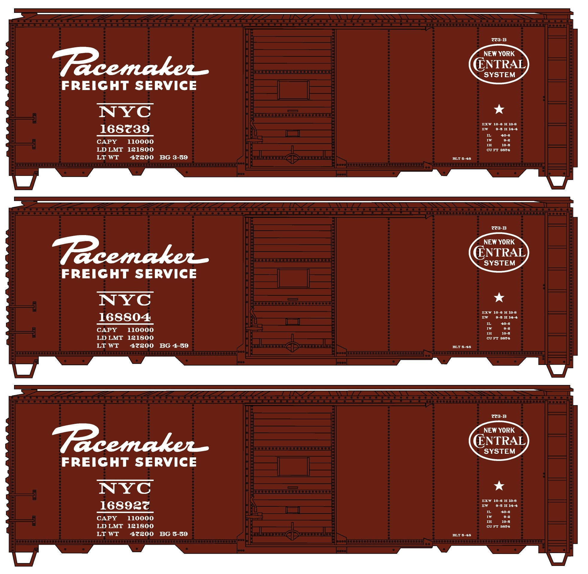 8191 New York Central Pacemaker 3-Car Set (Coming Soon) – Accurail Inc